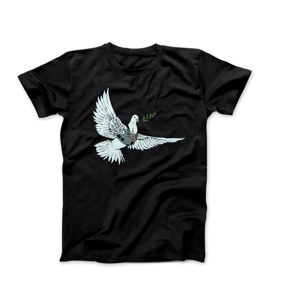 Banksy Armored Dove West Bank Graffiti T-shirt - Harvey Ltd
